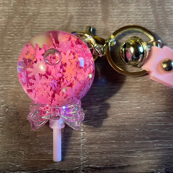 Accessories | Kawaii Pink Lollipop Liquid Keychain Fidget Toy Boba Tea ...